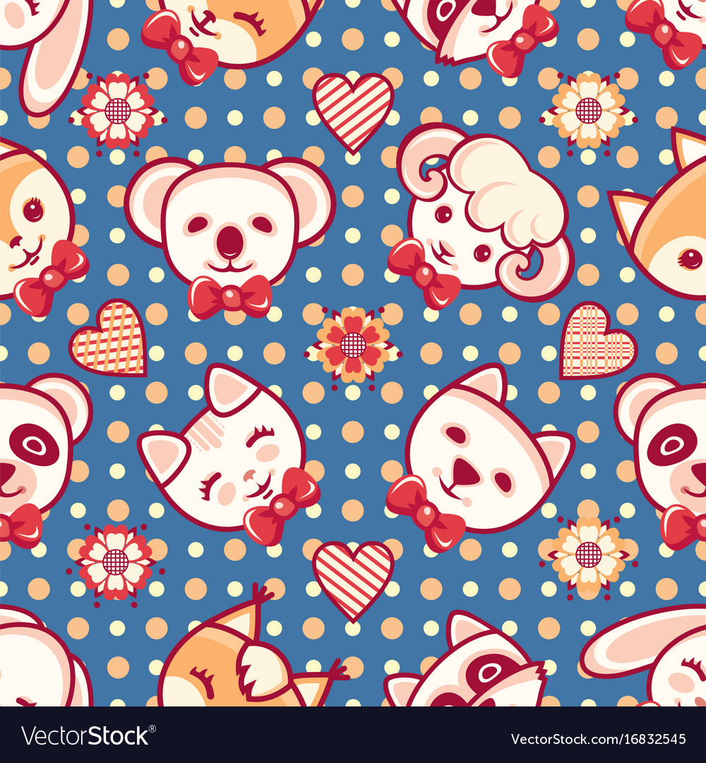 Cute pets seamless pattern Royalty Free Vector Image