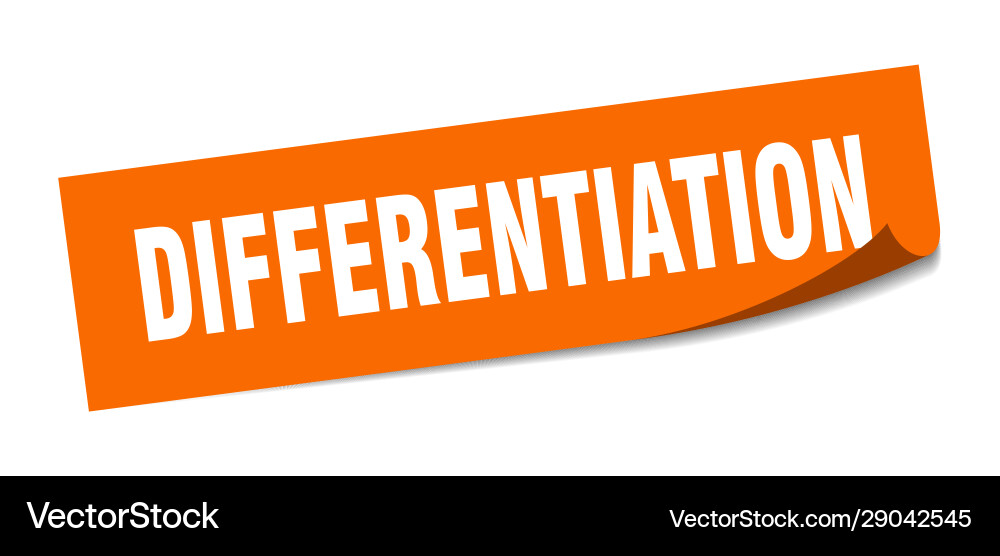 Differentiation sticker square Royalty Free Vector Image