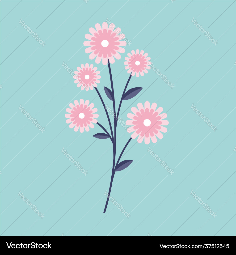Flower spring design flat Royalty Free Vector Image