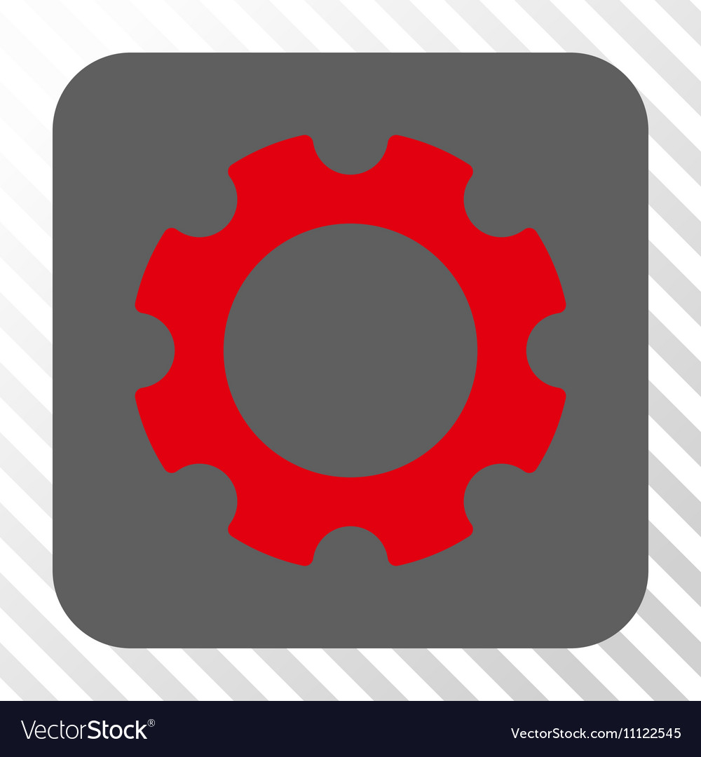 Gear rounded square button Royalty Free Vector Image