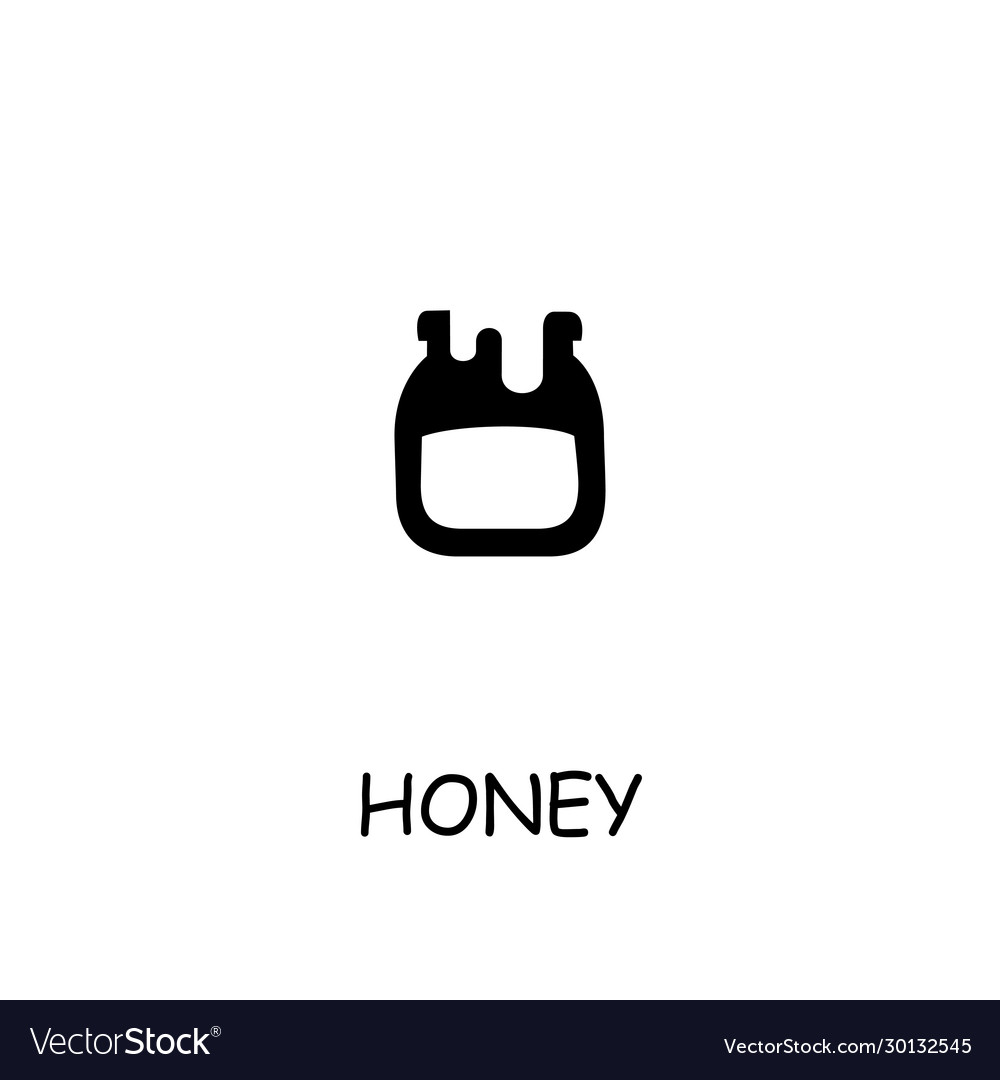 Honey jar flat icon Royalty Free Vector Image - VectorStock