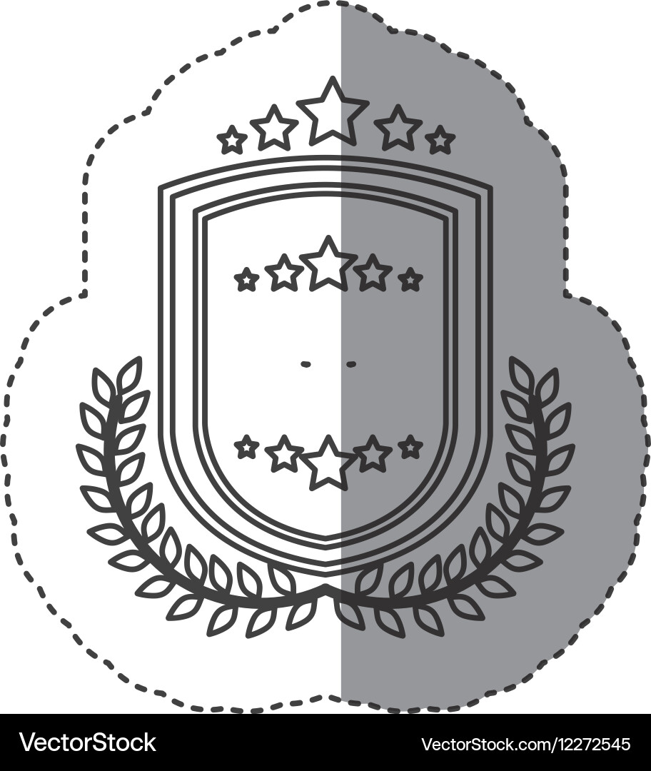 Isolated label with star and wreath design Vector Image