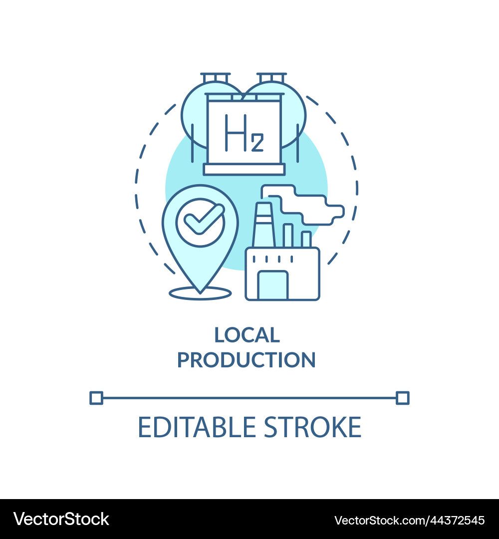 Local production turquoise concept icon Royalty Free Vector