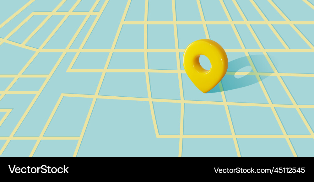 Locator mark on city map shows destination Vector Image