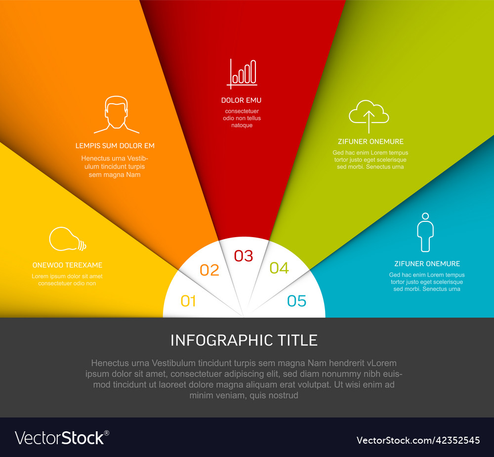 Multipurpose Infographic Five Elements Template Vector Image 