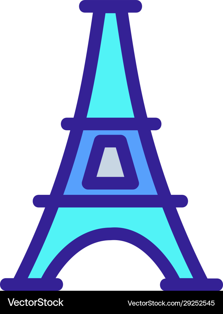 Paris icon isolated contour symbol Royalty Free Vector Image