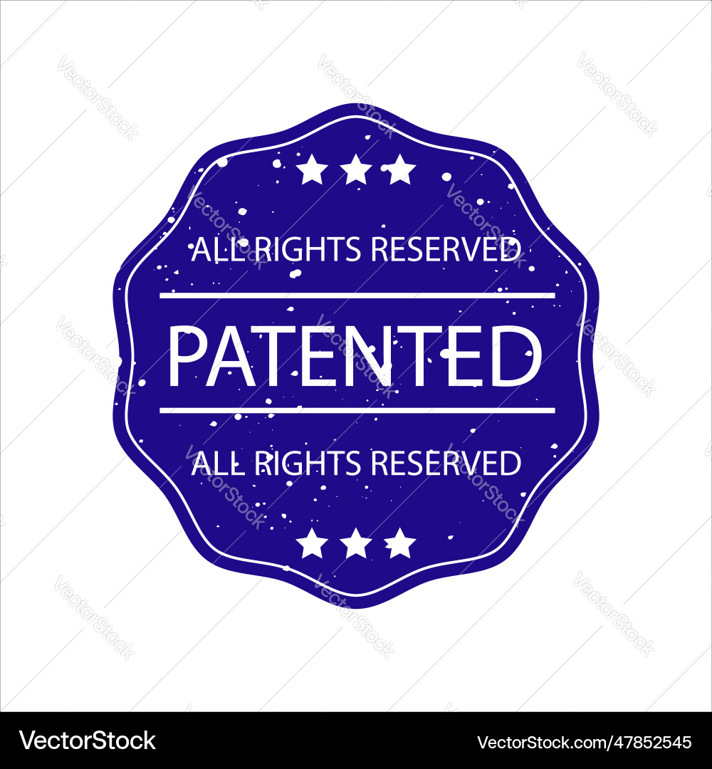 Patented seal intellectual property protected icon