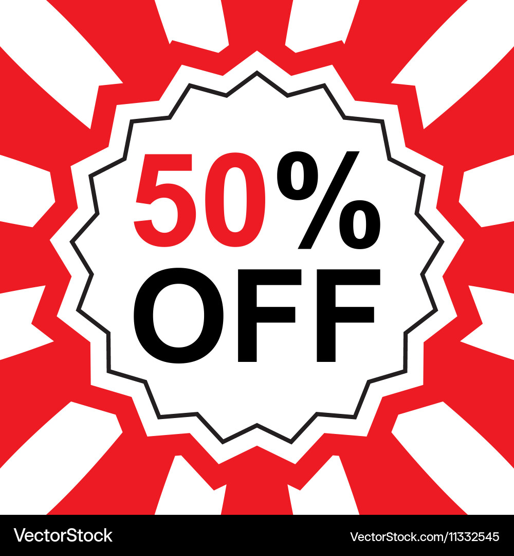 Sale 50 percents off Royalty Free Vector Image