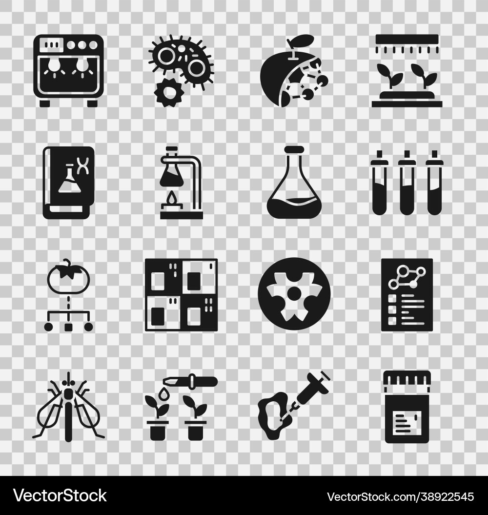 Set jar with additives clinical record reagent Vector Image