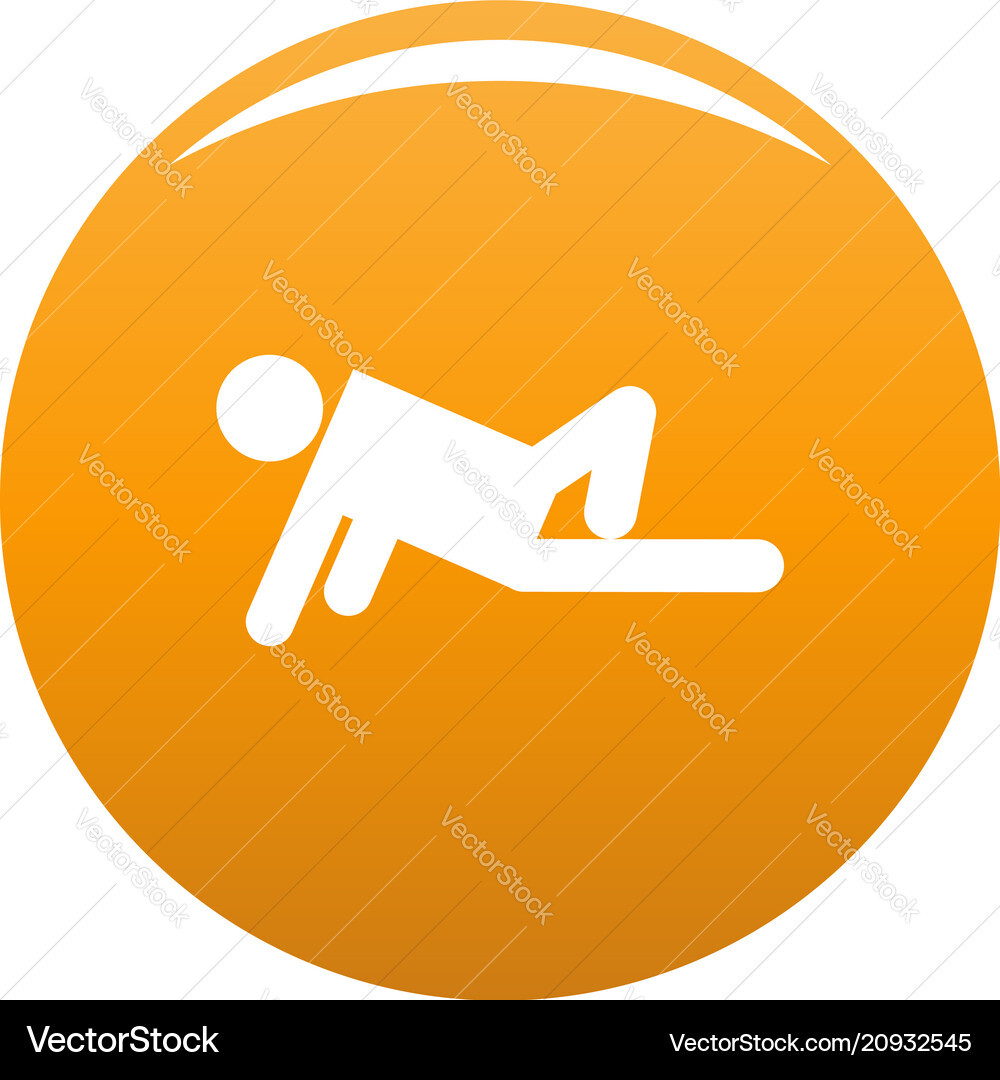 Stick figure stickman icon orange Royalty Free Vector Image