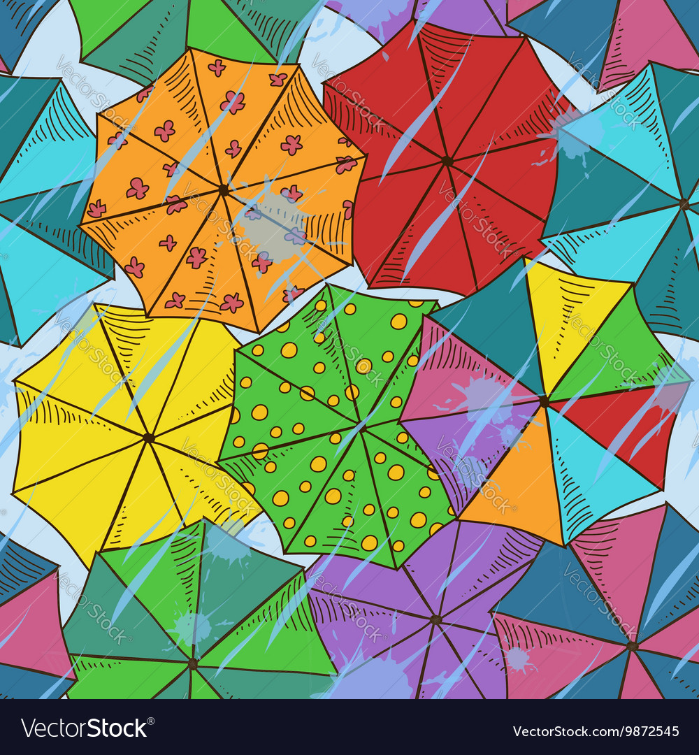 Top of umbrellas seamless pattern Royalty Free Vector Image