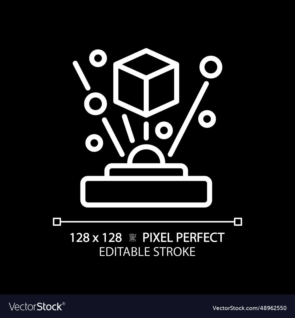 2d Thin Linear White Projection Icon Royalty Free Vector