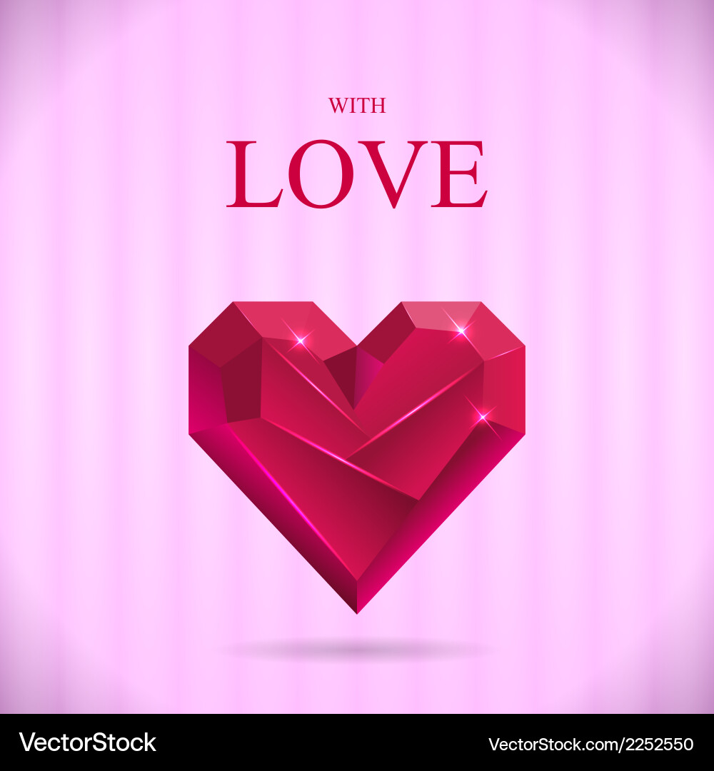 Abstract valentine heart gem Royalty Free Vector Image