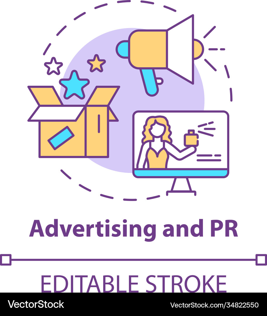 Advertising and pr concept icon Royalty Free Vector Image