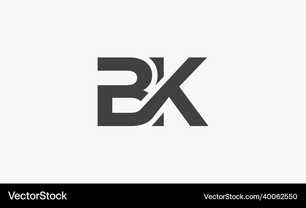 Bk letter logo connected concept isolated Vector Image