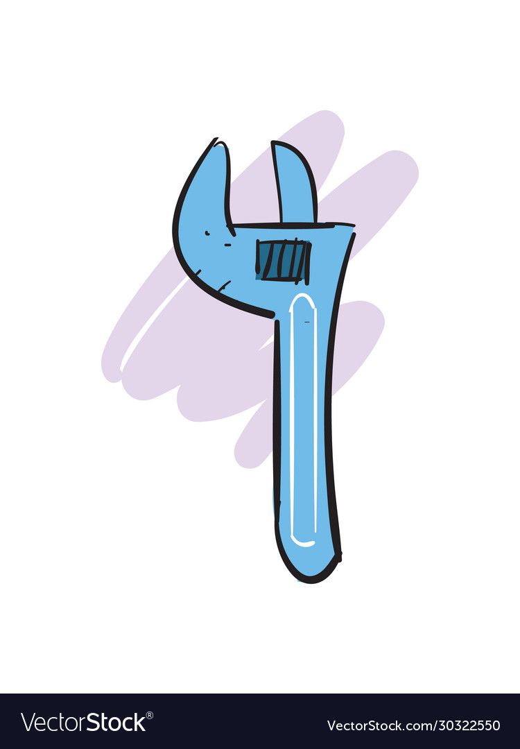 Cartoon adjustable wrench isolated icon Royalty Free Vector Cartoon adjustable wrench isolated icon Royalty Free Vector