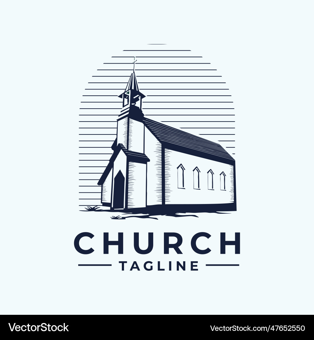 Classic church logo design template Royalty Free Vector