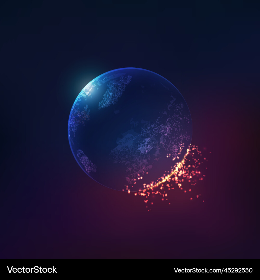 Concept of global warming effect realistic globe Vector Image