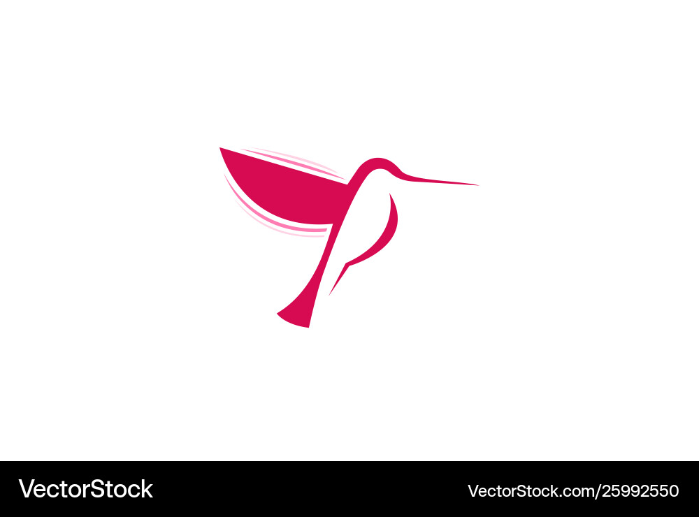 Creative red hummingbird logo design symbol Vector Image