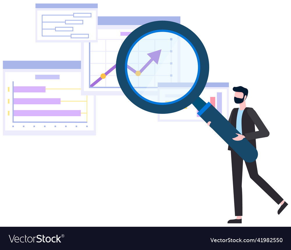 Data analysis research statistics interactive Vector Image