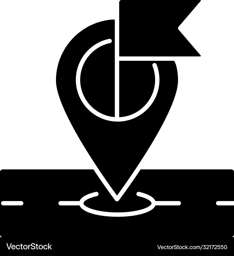 Destination marker black glyph icon Royalty Free Vector
