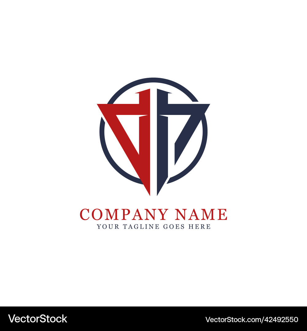 Dh initial name logo design in the circle letter Vector Image