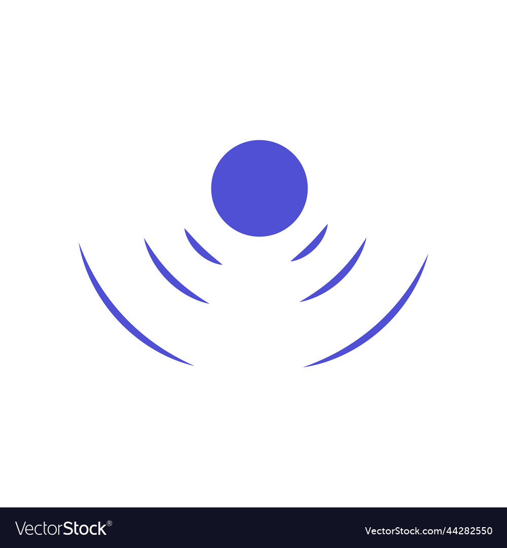 Echo sonar waves blue radar symbol on sea Vector Image Echo sonar waves blue radar symbol on sea Vector Image