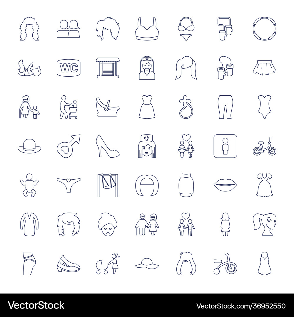 Girl icons Royalty Free Vector Image - VectorStock