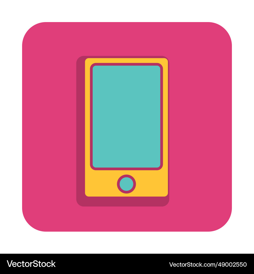 Smartphone icon with color background Royalty Free Vector