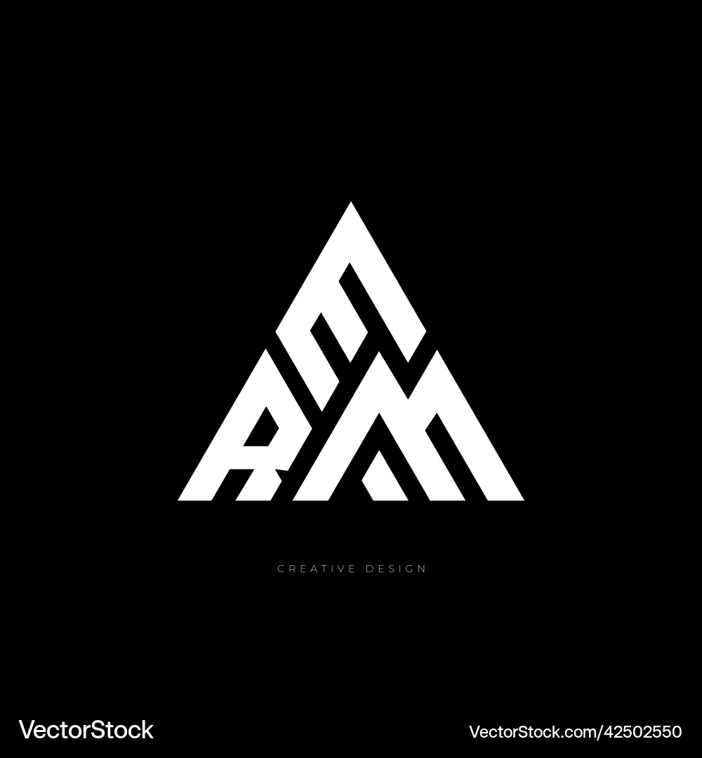 Triangle letter branding rme creative logo Vector Image