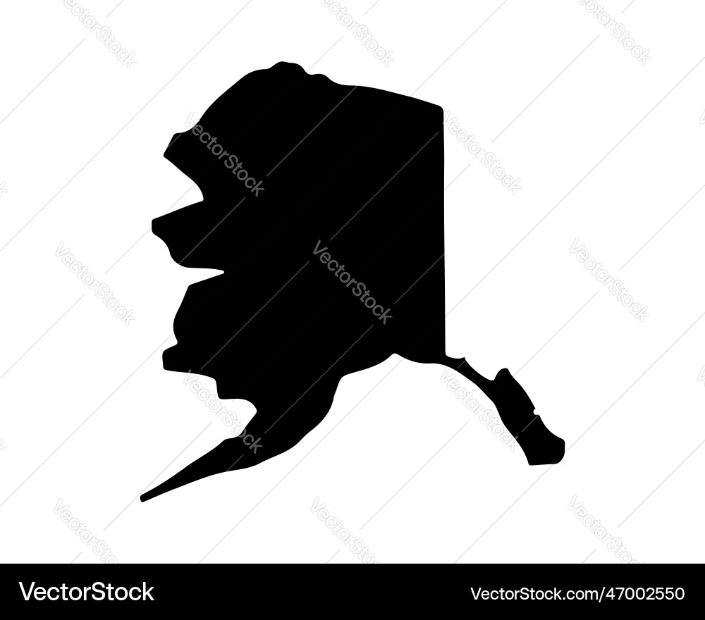 Us state map alaska outline symbol Royalty Free Vector Image