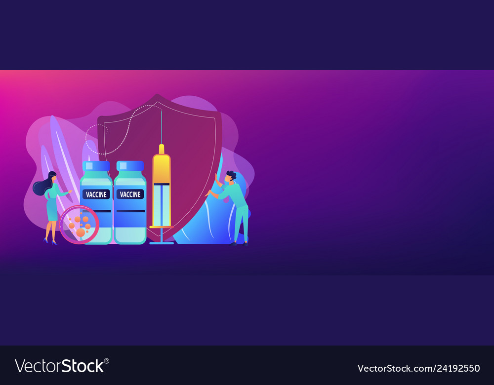 Vaccination program concept banner header Vector Image