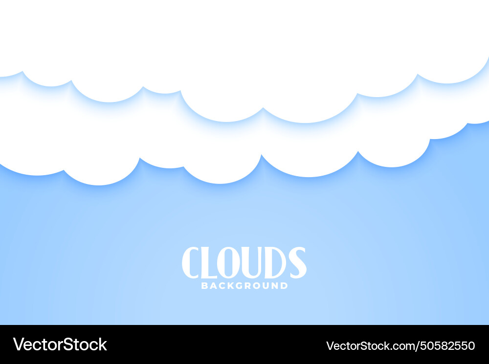 White clouds on blue flat background design Vector Image