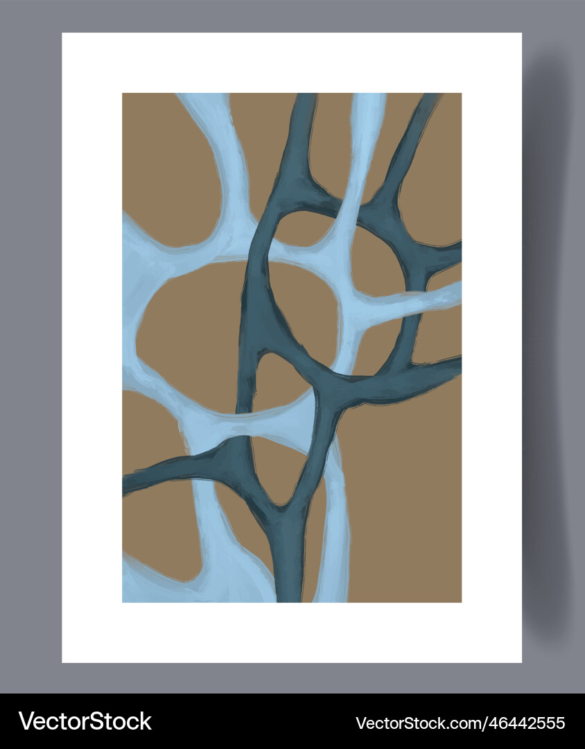 Abstract grid aesthetic lines wall art print Vector Image