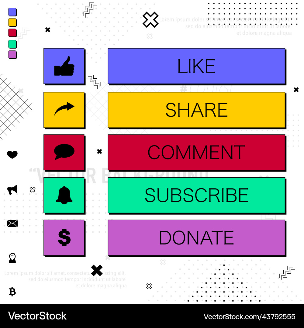 Abstract modern geometric social media buttons Vector Image