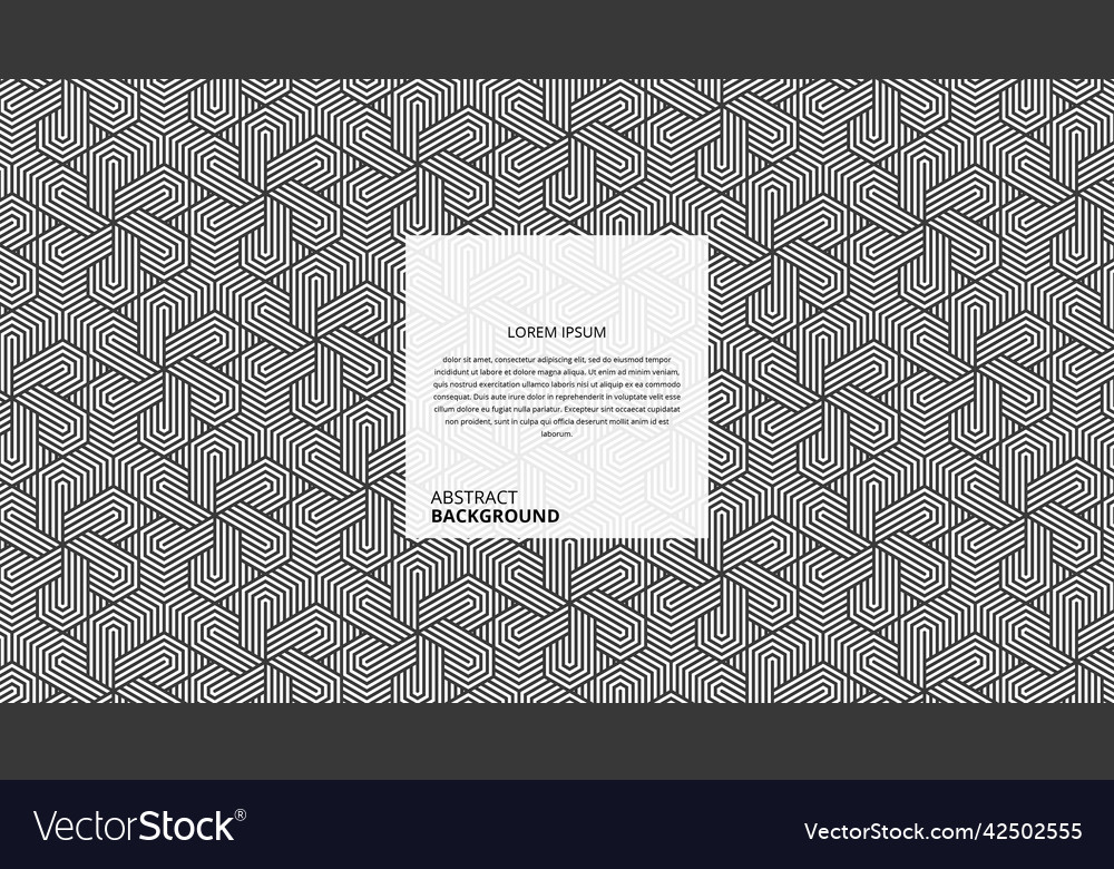 Abstract Seamless Hexagonal Lines Pattern Vector Image