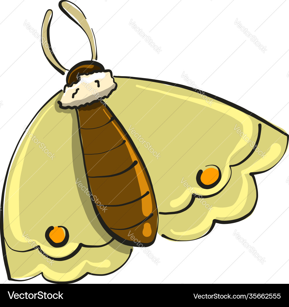 Beautiful yellow butterfly on white background Vector Image