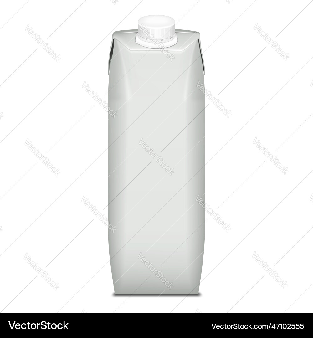 Blank spout carton liquid product packaging Vector Image