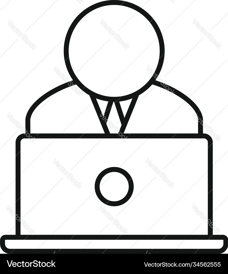 Business training laptop icon outline style Vector Image