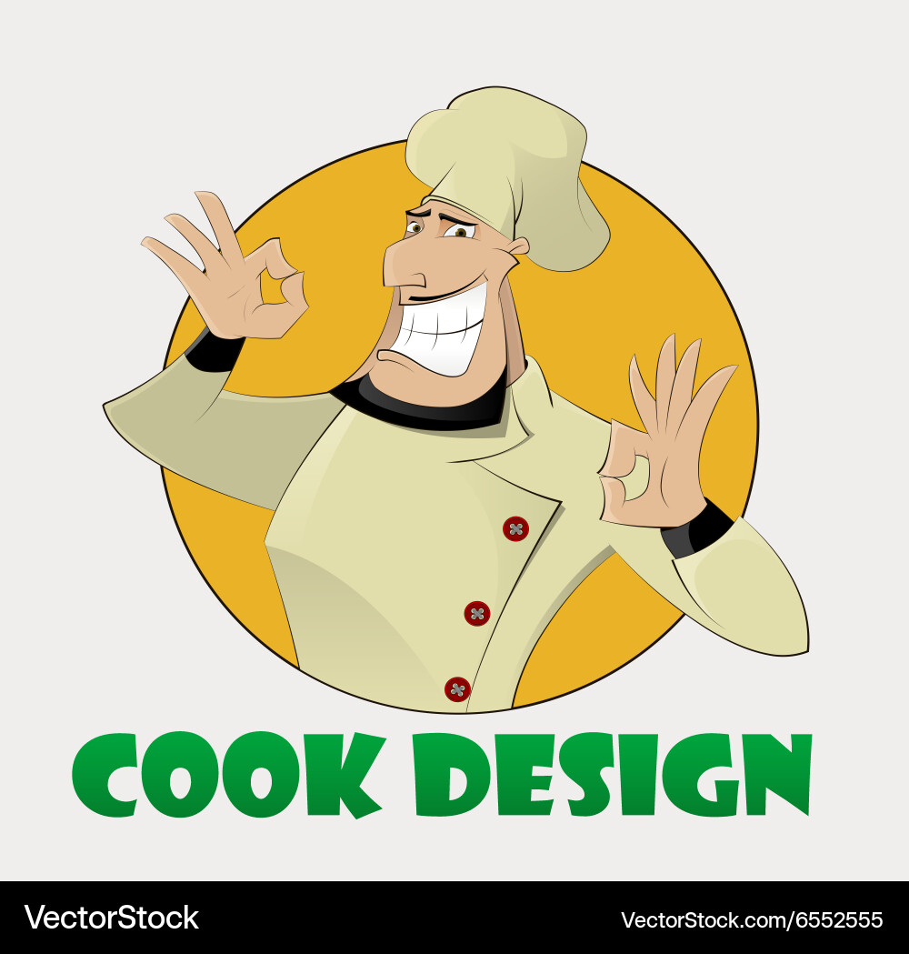 Cartoon proud cook man Royalty Free Vector Image