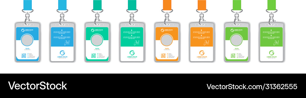 Cool color id card design templates Royalty Free Vector