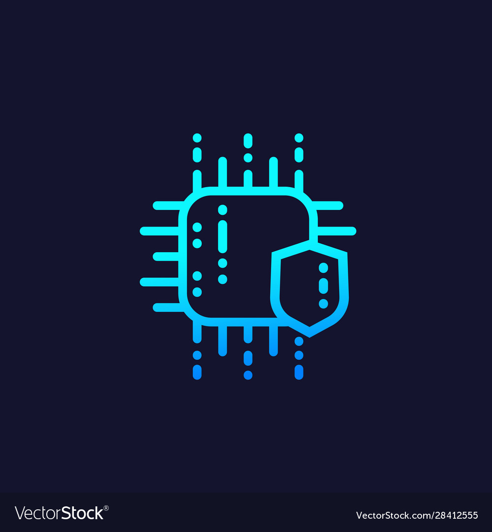 Cryptography and encryption icon linear Royalty Free Vector