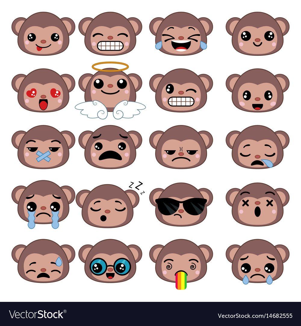 Cute emoticons set Royalty Free Vector Image - VectorStock