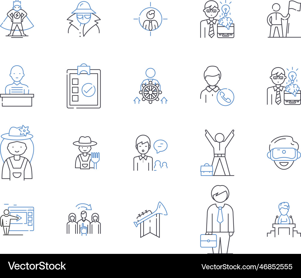 Governance stewardship line icons collection Vector Image