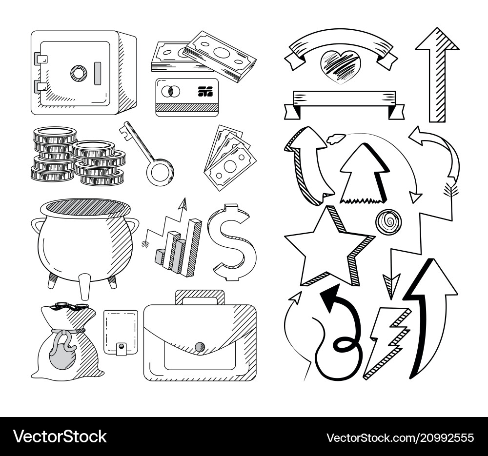 Hand draw business cartoons Royalty Free Vector Image