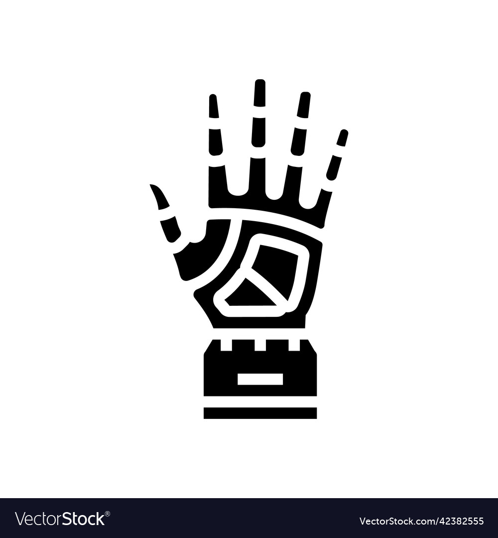Hand robot glyph icon Royalty Free Vector Image