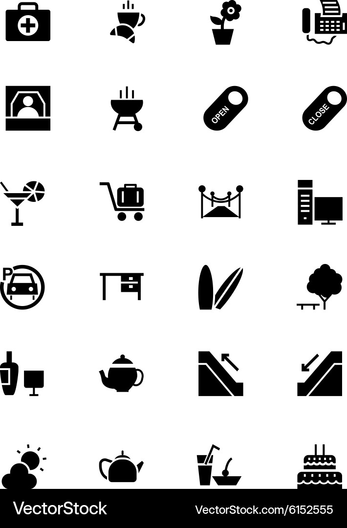Hotel and restaurant icons 4 Royalty Free Vector Image