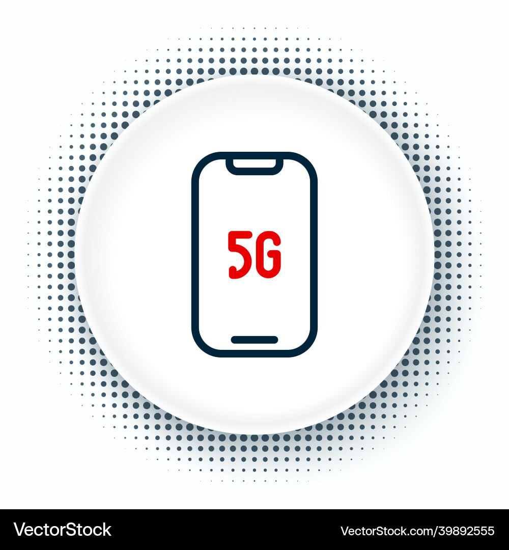 Line mobile with 5g new wireless internet wifi Vector Image
