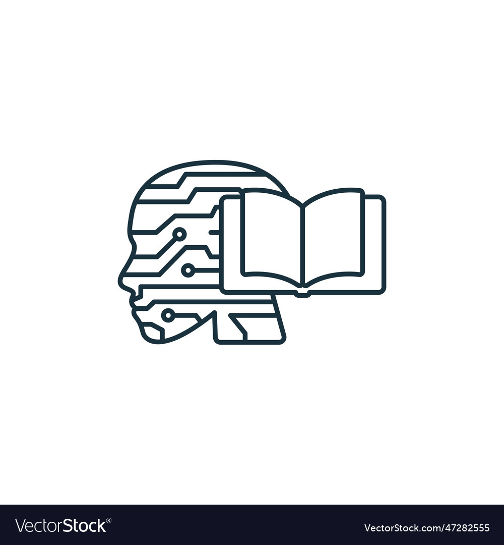 Machine learning icon monochrome simple sign from Vector Image