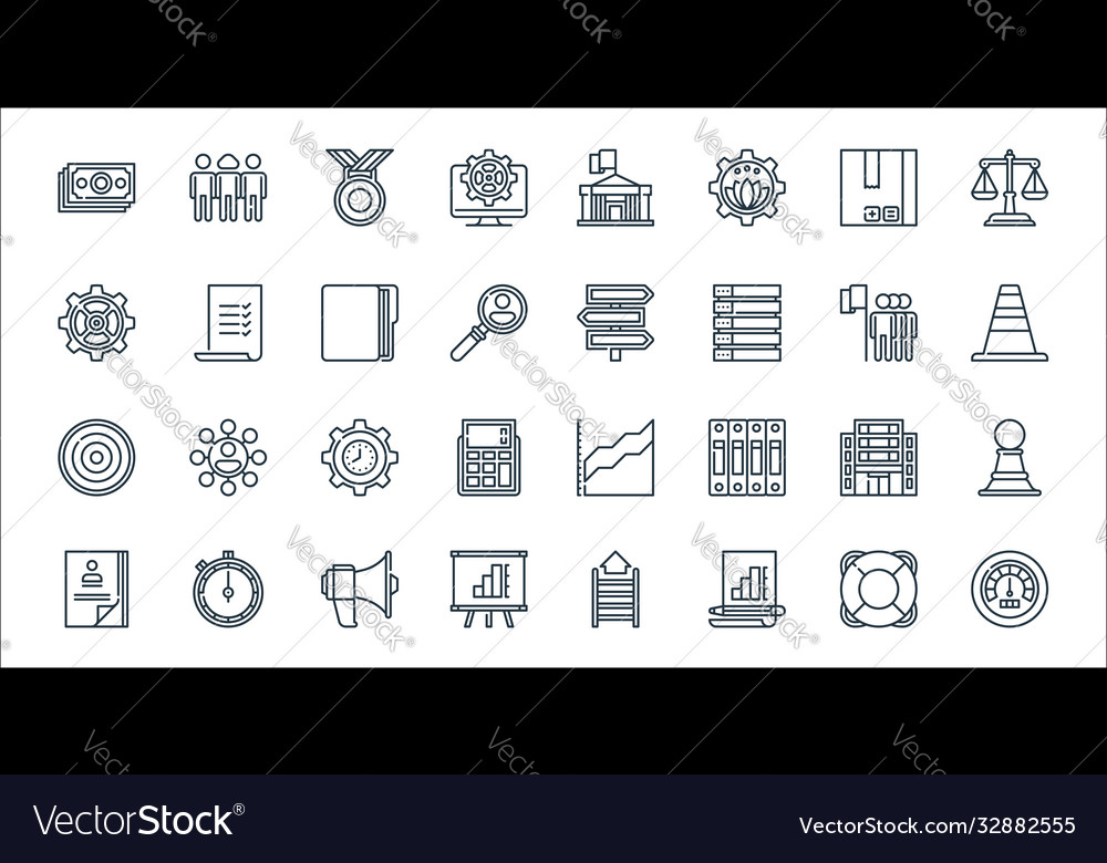 Management line icons linear set quality line set Vector Image